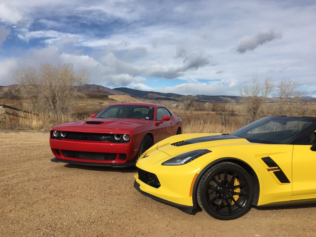 2017 Chevy Corvette Grand Sport vs Dodge Challenger Hellcat Mashup ...