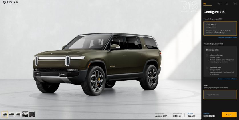 2021 Rivian R1S Configurator Available For Pre-Order Customers — Here ...