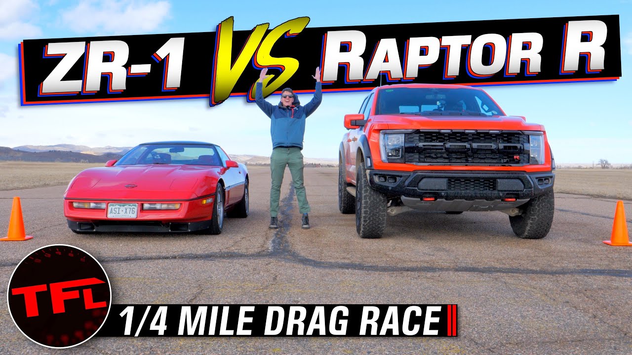 Drag Racing the Iconic Chevy Corvette ZR-1 vs. a New Ford Raptor R is ...