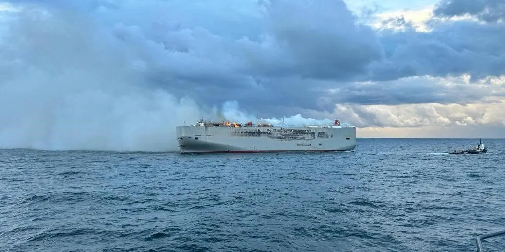 (Updated) Cargo Ship Carrying Nearly 3,800 Vehicles Catches Fire Off ...