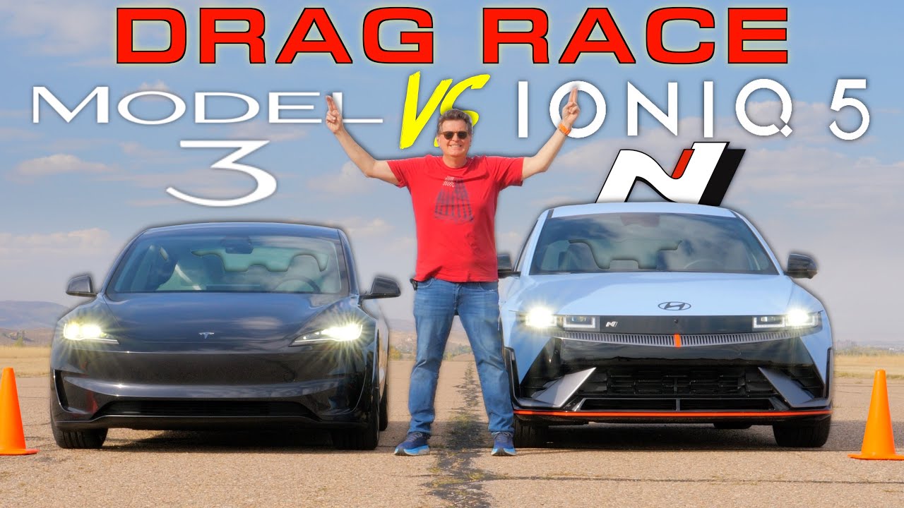 A Very Odd Drag Race: 2025 Tesla Model 3 Performance vs Hyundai Ioniq 5 ...